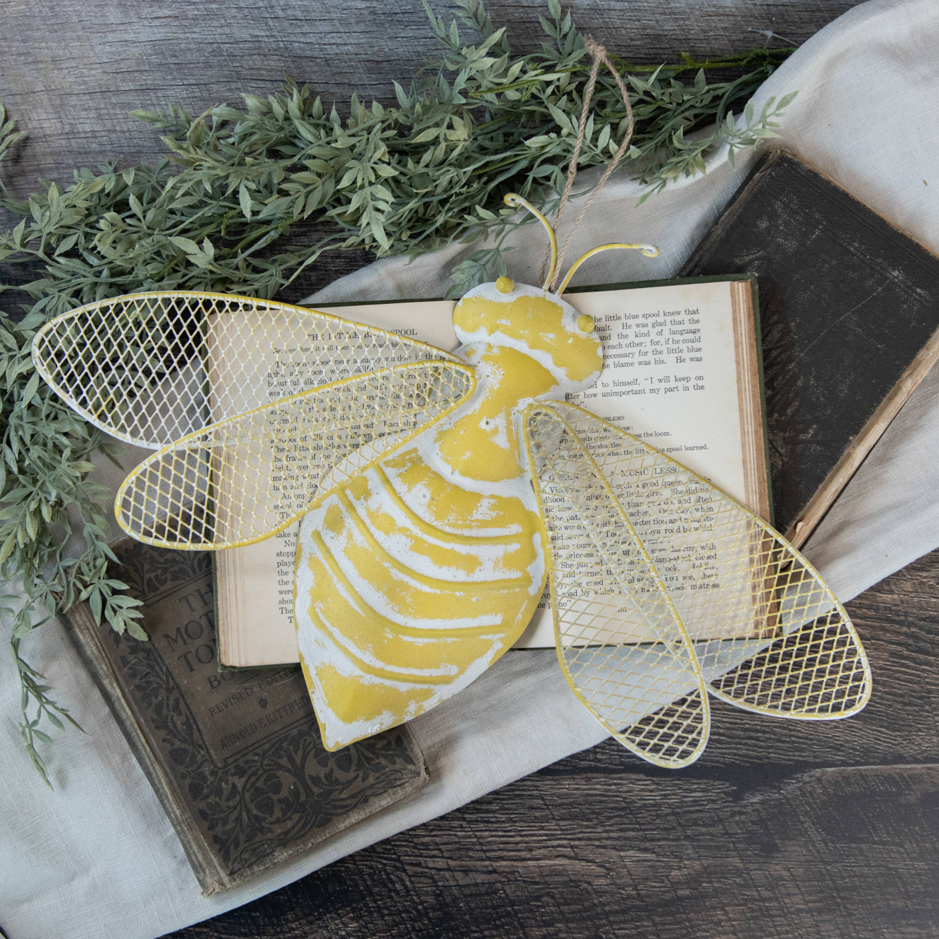 18" AGED YELLOW HONEY BEE | Feather & Bloom ~ Suffield Florist & Gift Shop